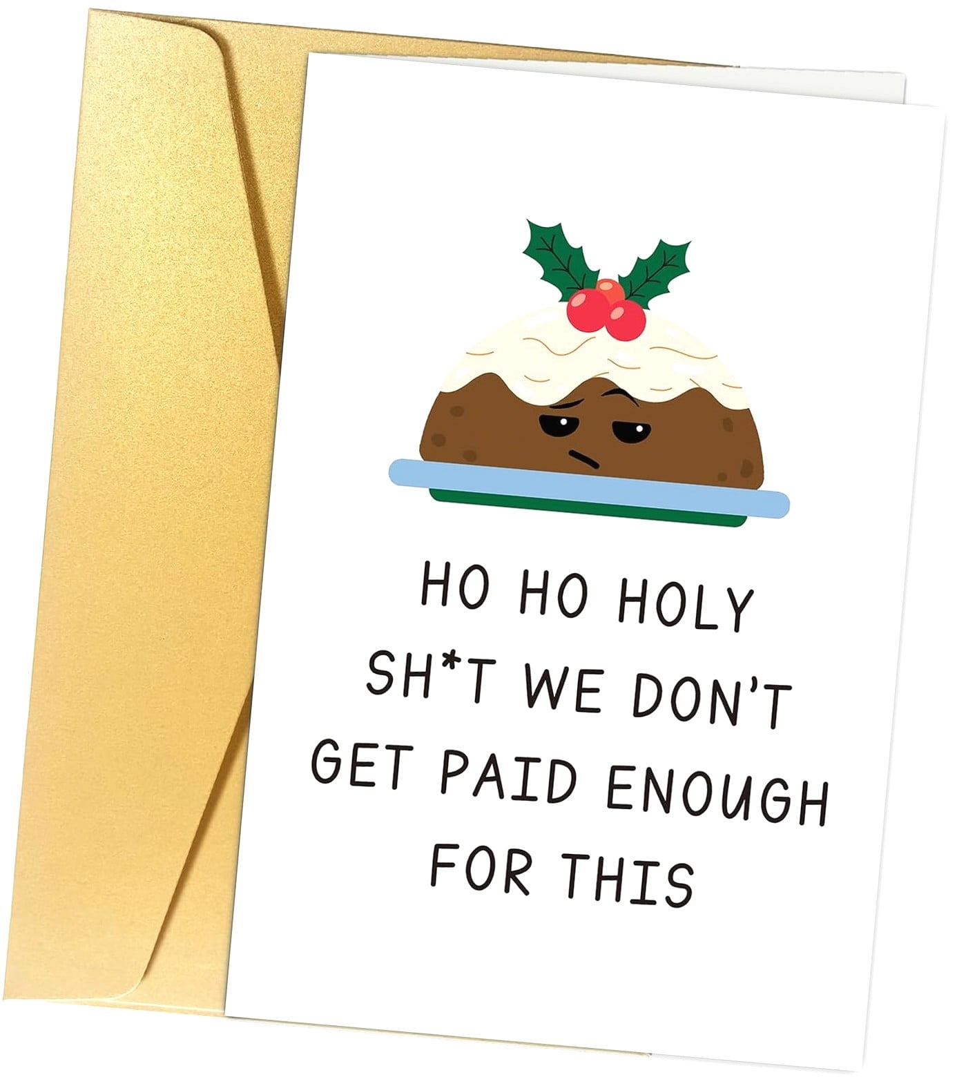 Fuliko Funny Christmas Card for Coworker, Pudding Christmas Card for ...
