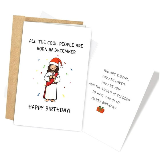 Fuliko Funny December Birthday Card for Him Her, Merry Christmas ...