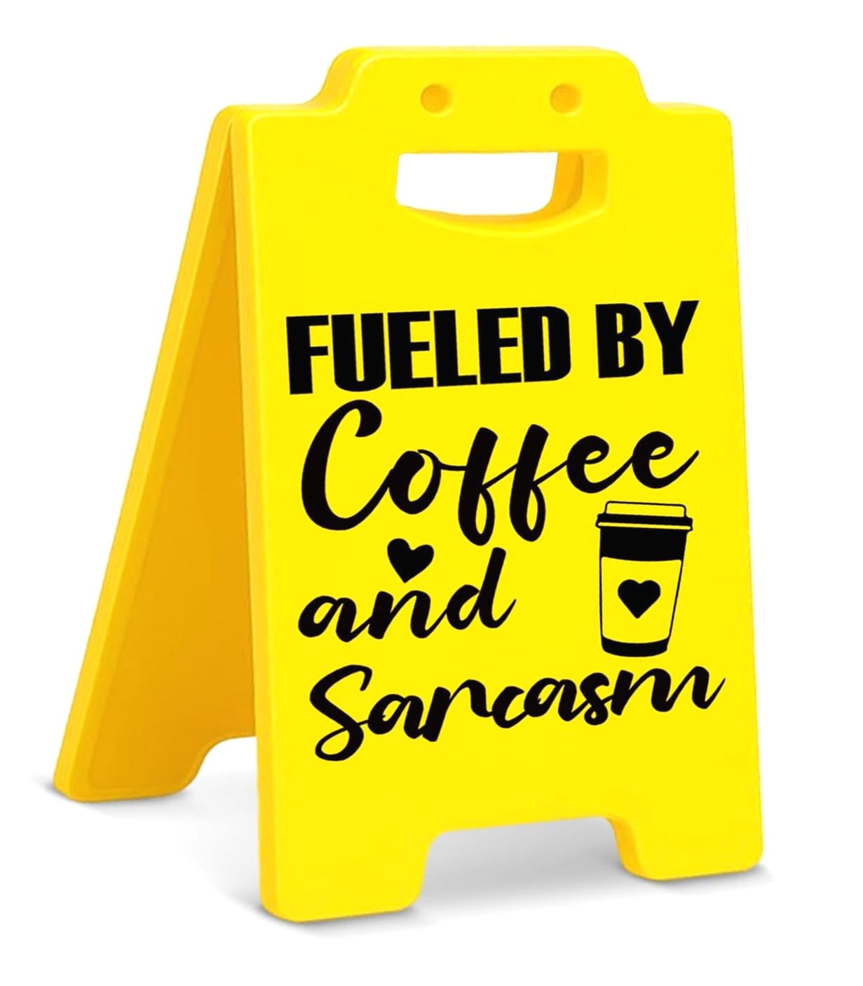 Fuliko Funny Fueled by Coffee and Sarcasm Desk Sign for Office Cubicle ...