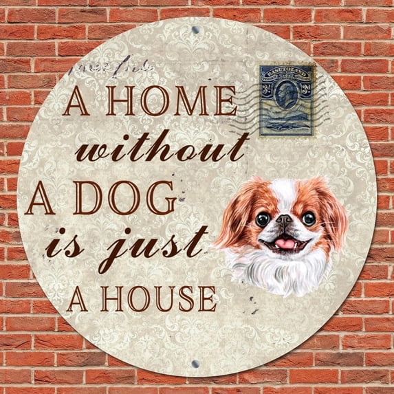 Fuliko Funny Round Metal Sign Without Is Just House Wreath Sign Door ...