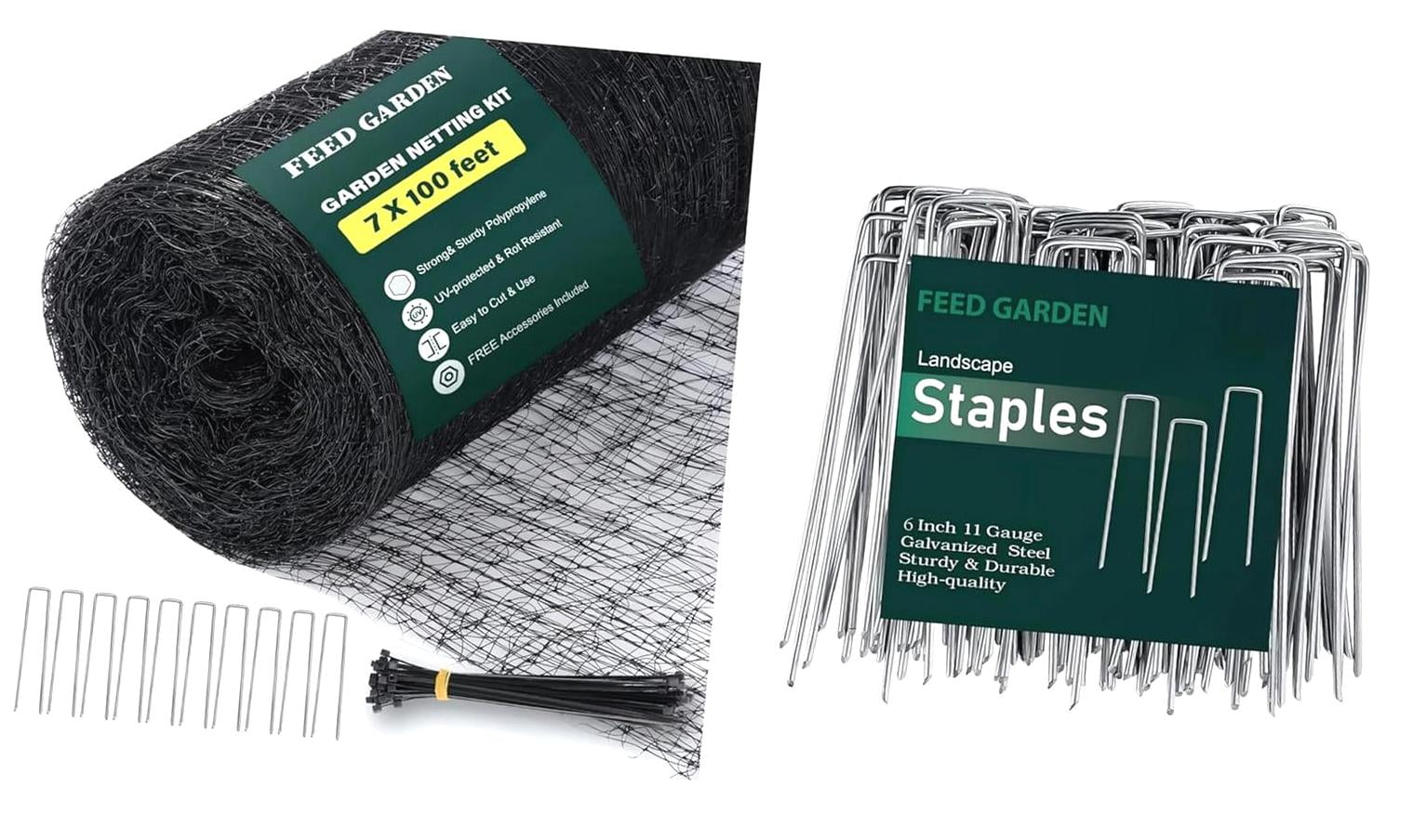 Fuliko GARDEN 7 x 100FT Deer Fence Netting +50 Stakes - Walmart.com