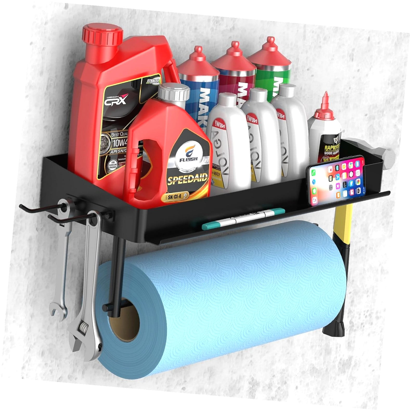 Fuliko Garage Paper Holder with Cutter, One-Hand Tear, 12-Inch Shop ...