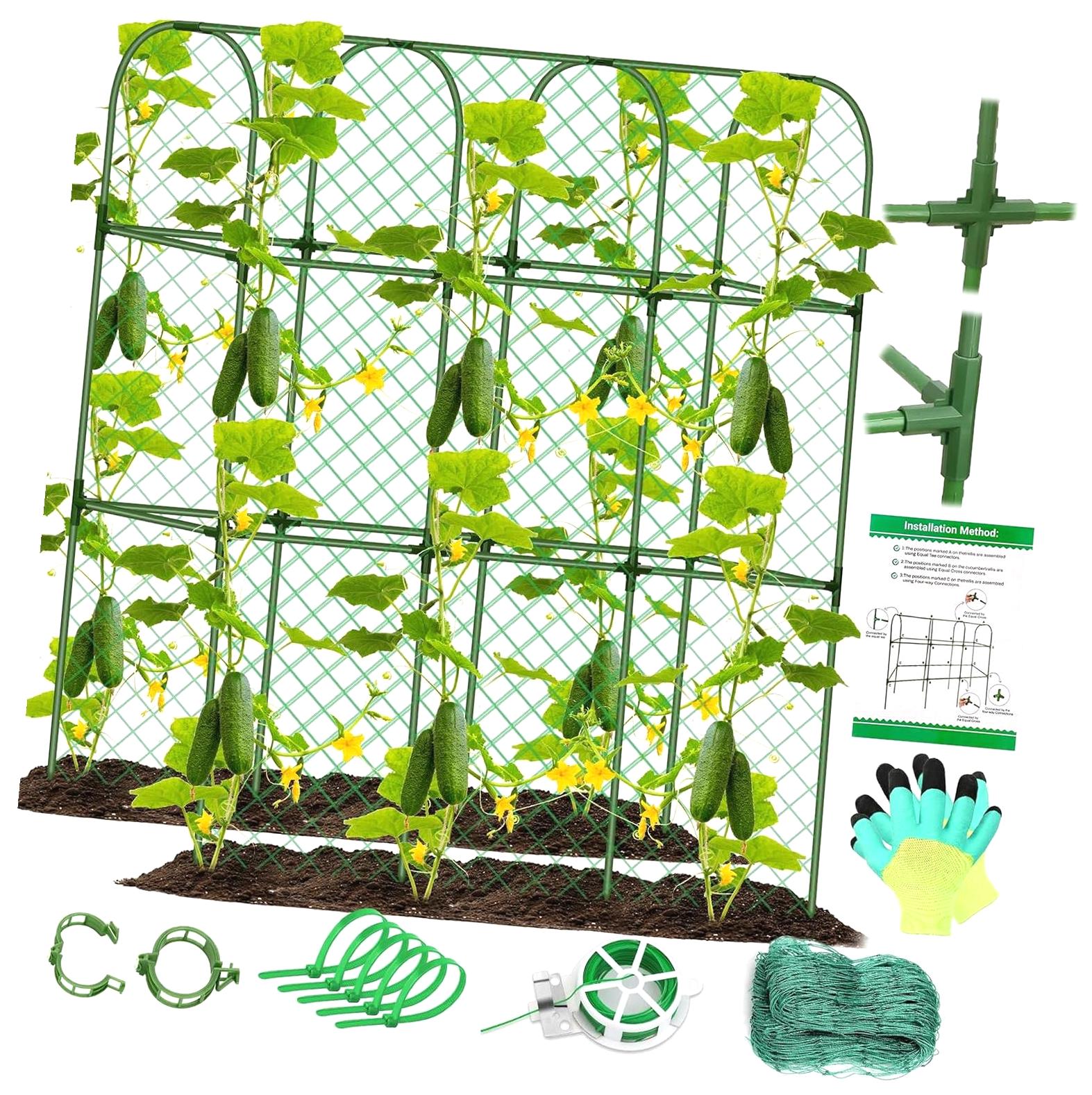 Fuliko Garden Cucumber Support, Enhanced U-Shaped Metal Trellis for ...