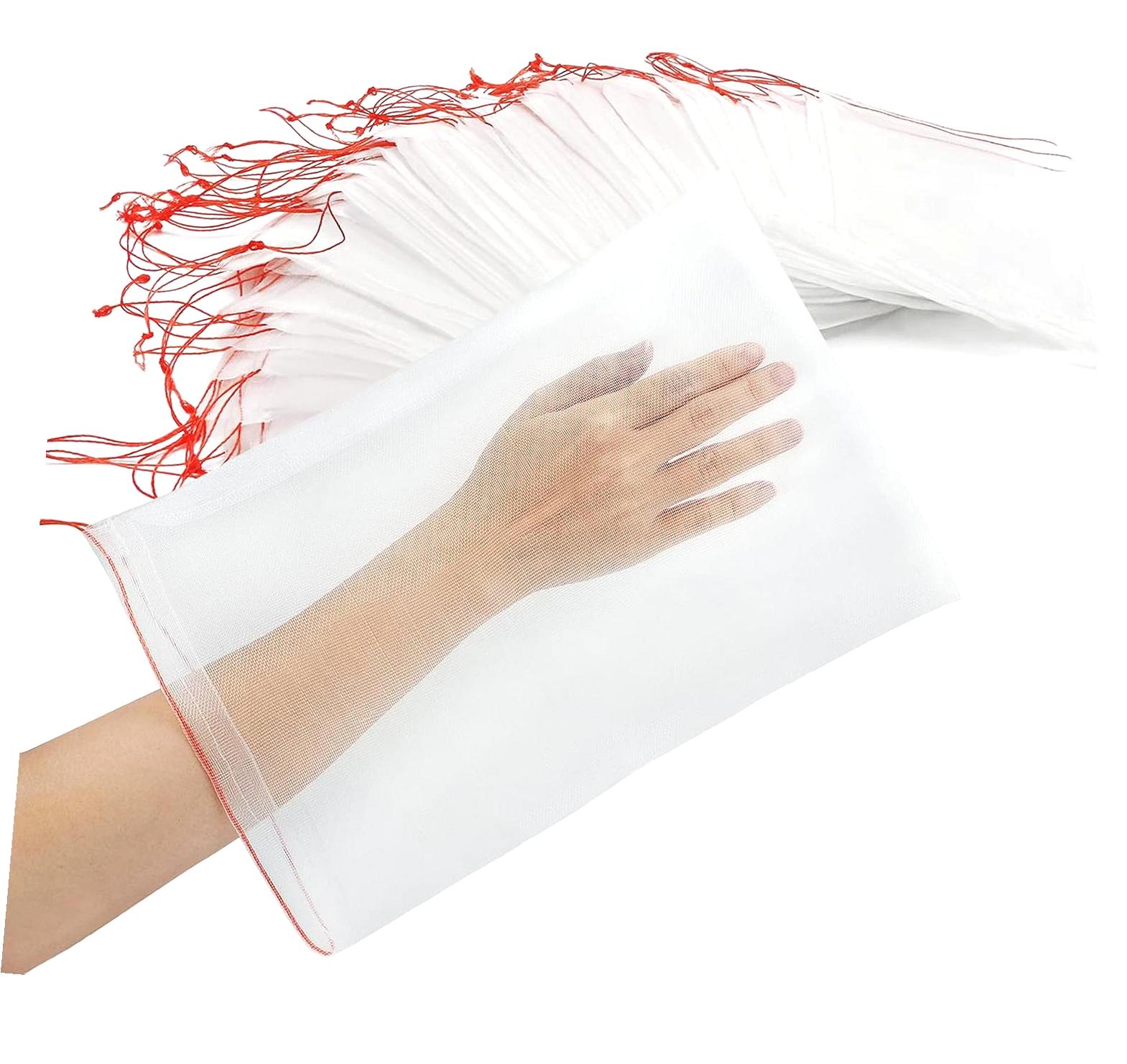 Fuliko Garden Insect Netting Bags, 100 Pcs 8x12 Inch with Drawstring ...