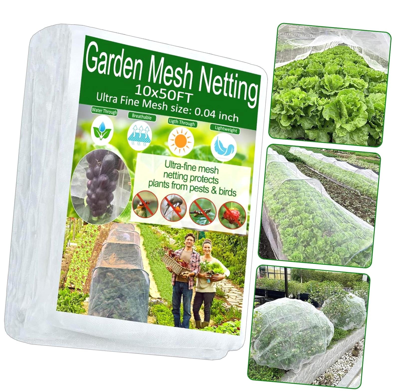 Fuliko Garden Netting - 10x50Ft, Ultra Fine Mesh Netting, Raised Bed ...