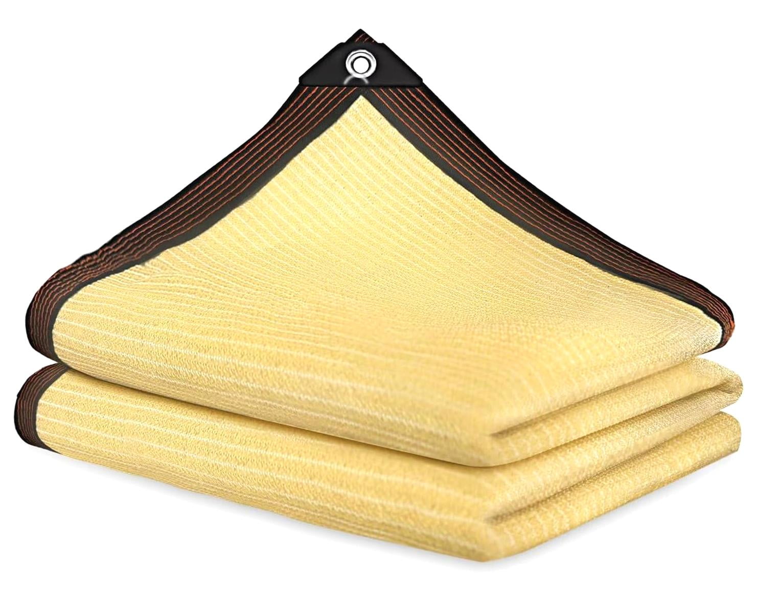 Fuliko Garden Shade Cloth, 90% Beige UV Block Mesh Tarp with Reinforced ...