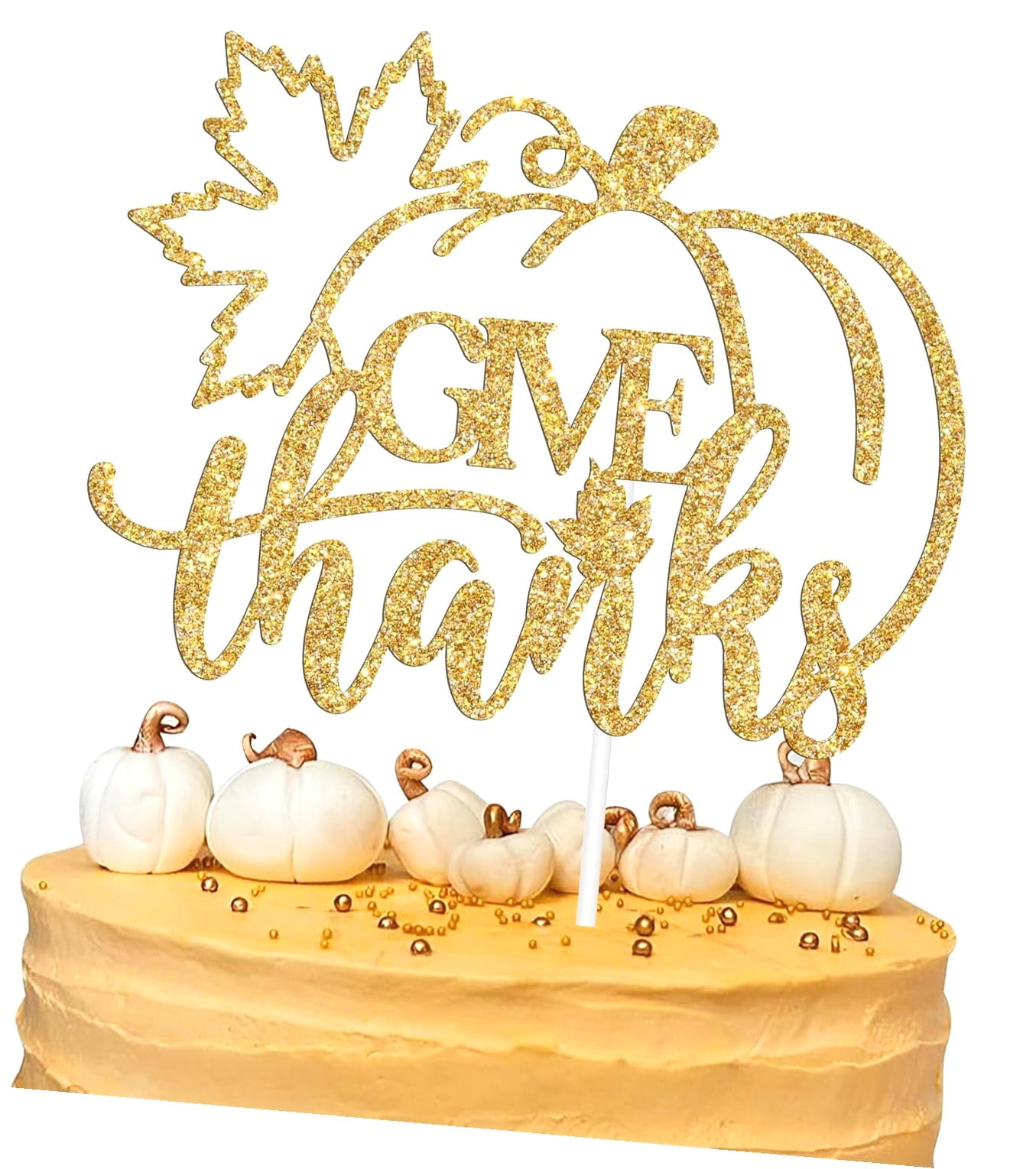 Fuliko Give Thanks Cake Topper, Happy Thanksgiving Cake Decor, Thankful ...