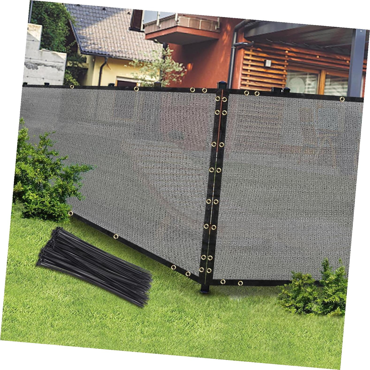 Fuliko Gray 4 Feet By 50 Feet Privacy Fence Screen & Shade Mesh Net ...
