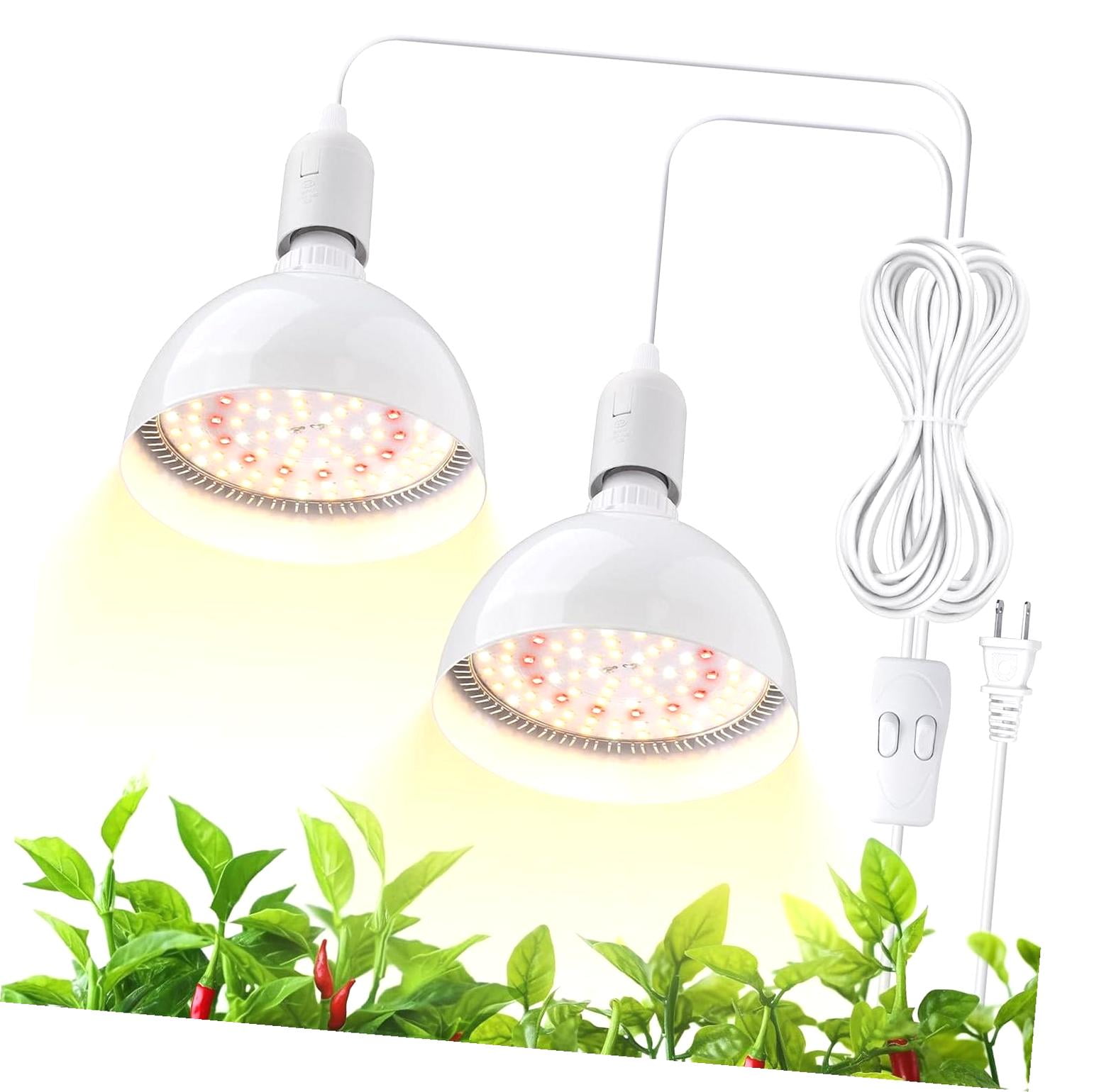 Fuliko Grow Light Bulb, 50W (2 x 25W) Full , with 16.4FT Power Cord ...