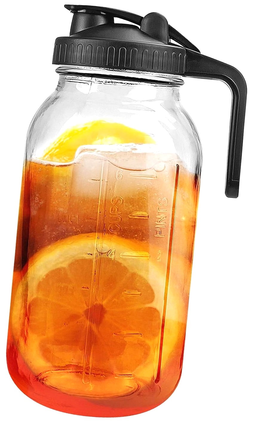 Fuliko Half Gallon Pitcher, 64 oz Sun Tea Jar Large Mouth Pitcher with ...