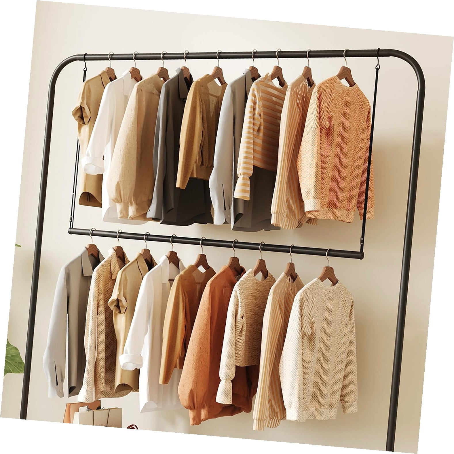 Fuliko Hanging Closet Rod Clothes 32'' Stepless Height Adjustment ...