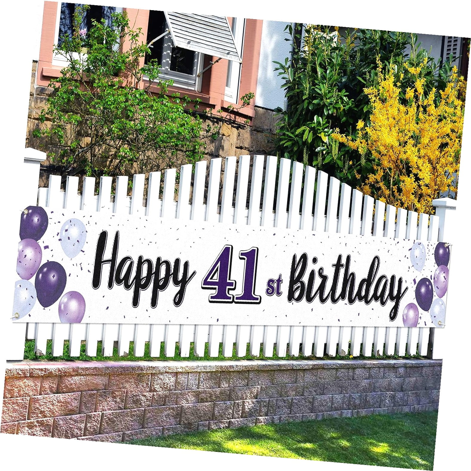 Fuliko Happy 41st Birthday Decorations, 41st Balloon Large Birthday ...