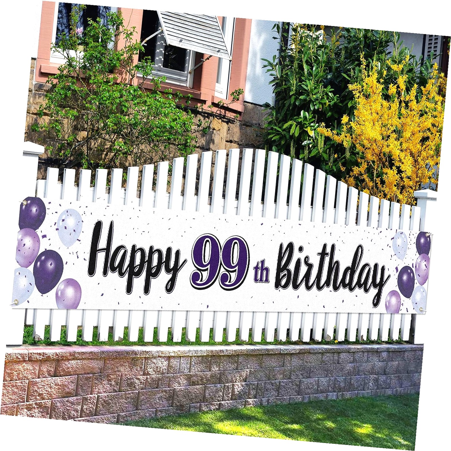 Fuliko Happy 99th Birthday Decorations, Large 99th Balloon Hanging ...