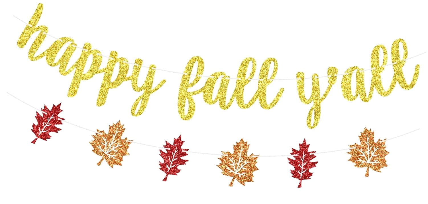Fuliko Happy Fall Y'all Banner, Thankful Grateful, Happy Fall, Maple ...