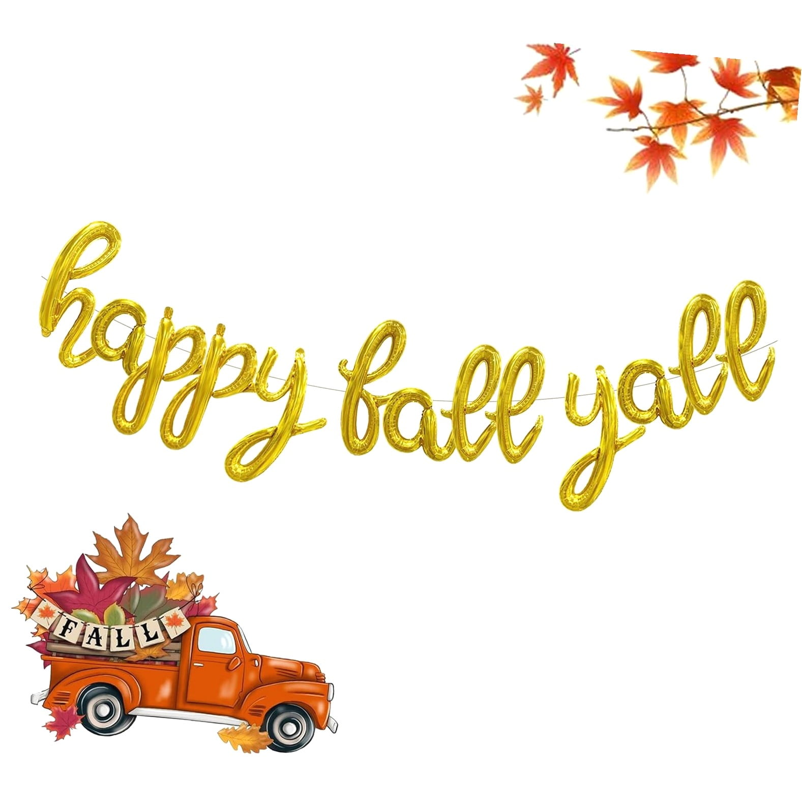 Fuliko Happy Fall Y'all Script/Cursive Letter Banner, 18 Inch ...