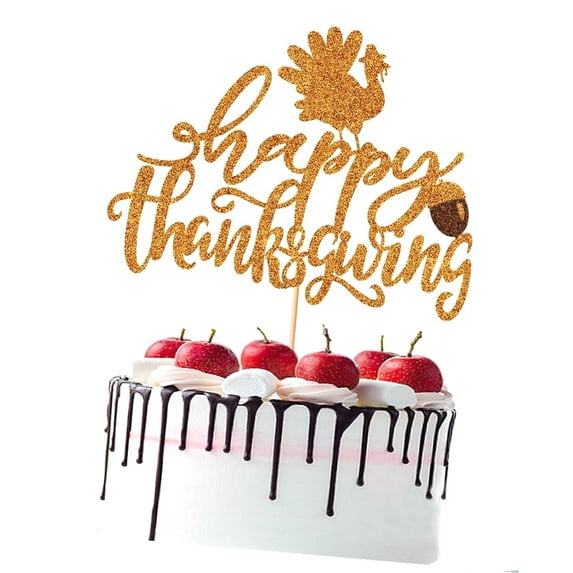 Fuliko Happy Thanksgiving Cake Topper, Autumn Birthday Party Cake ...