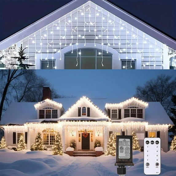 Fuliko Icicle Lights for Outdoors, 98.4Ft 1000 LEDs Christmas Light ...