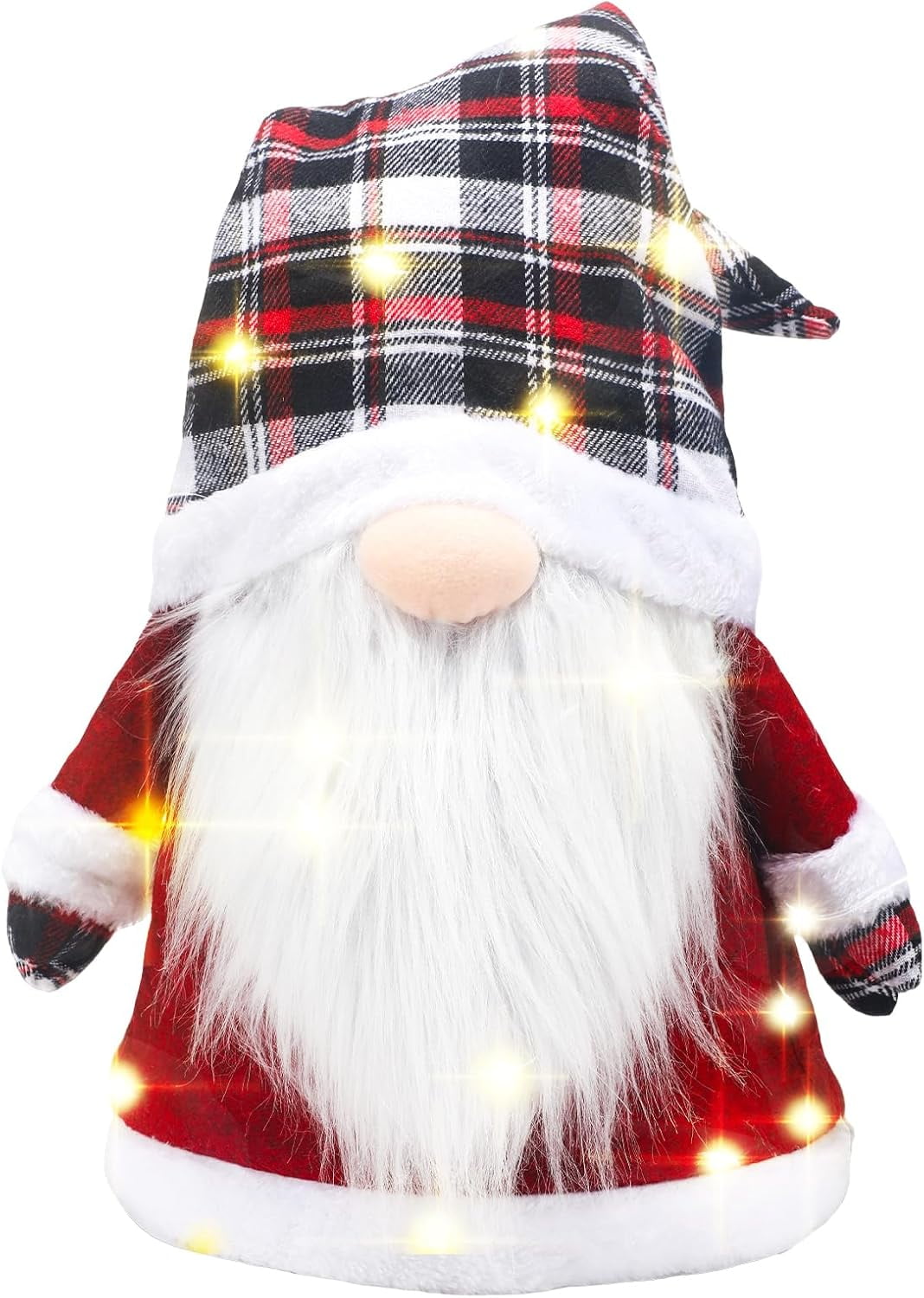 Fuliko Illuminated Christmas Tree Topper Inch Large Gnome Tree Top with ...