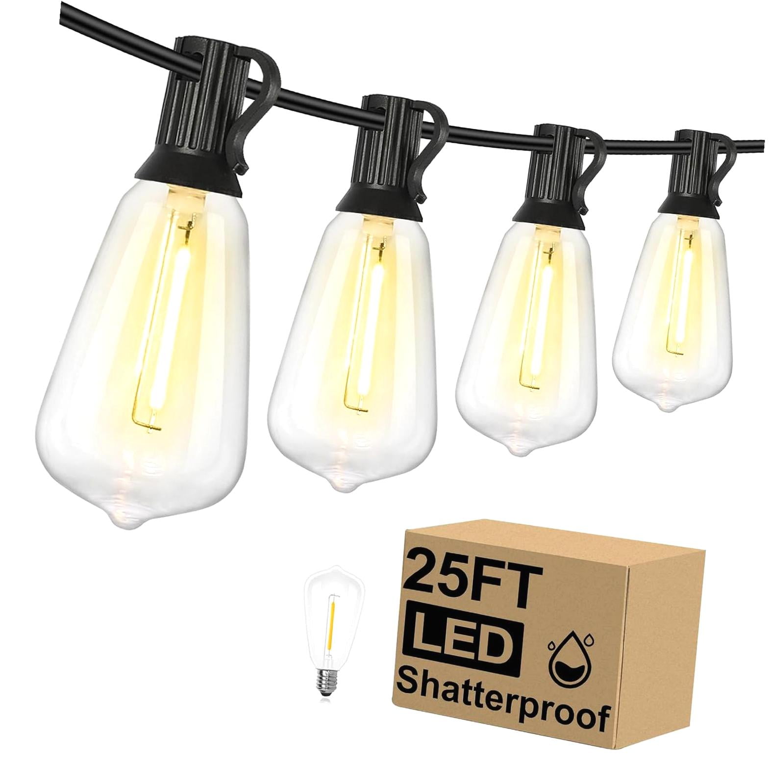 Fuliko Illumination Strands, 25FT Strands with 13 ST38 Bulbs (1 Extra ...
