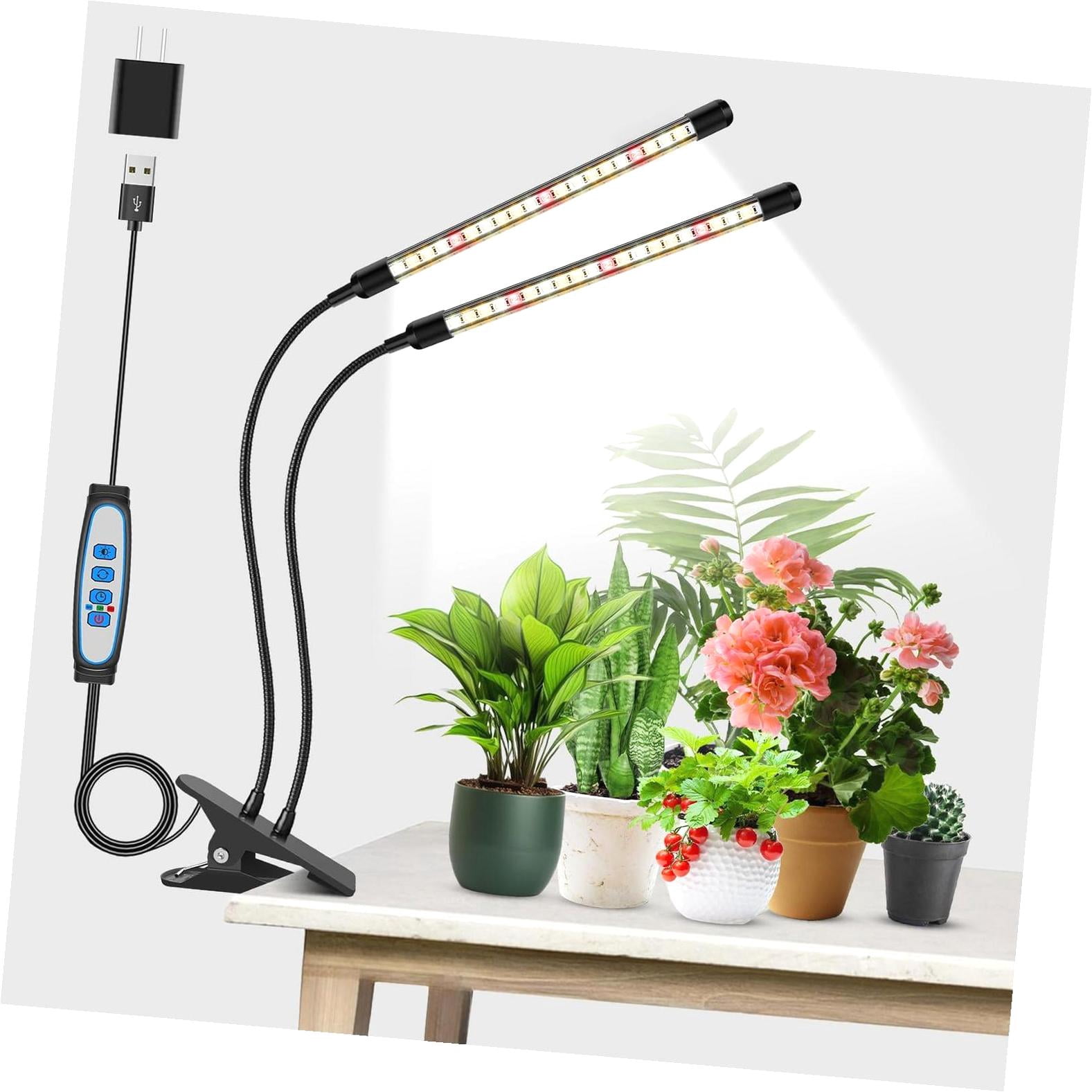 Fuliko Indoor Plant Grow Lights, 2 Heads Full Plant Lights, 40 LEDs ...