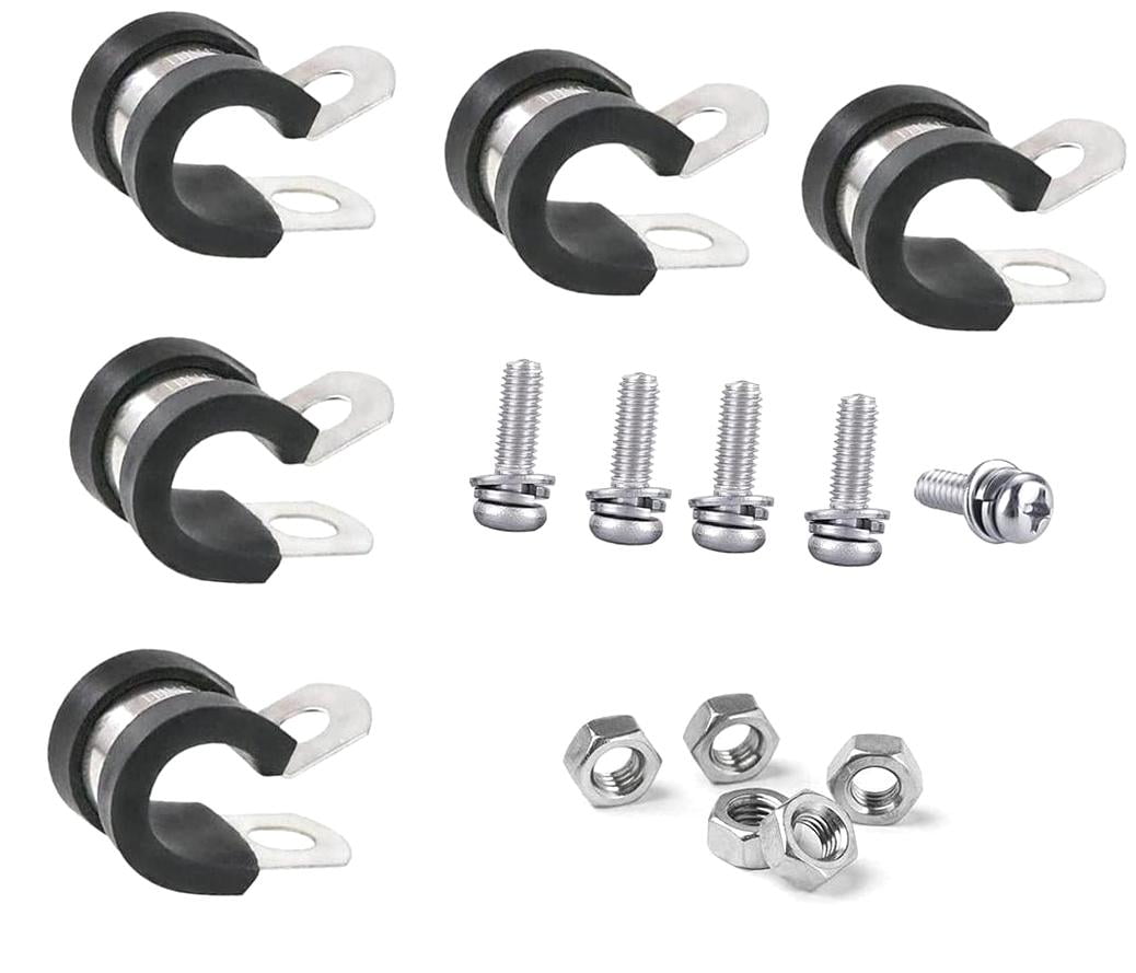 Fuliko Insulated Rubber Cushioned Clamps with Bolts, 304 Stainless ...