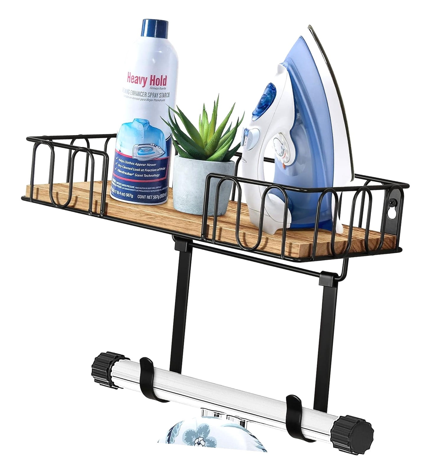 Fuliko Ironing Hanger Metal Wall Mount Iron and Ironing Holder, Laundry ...
