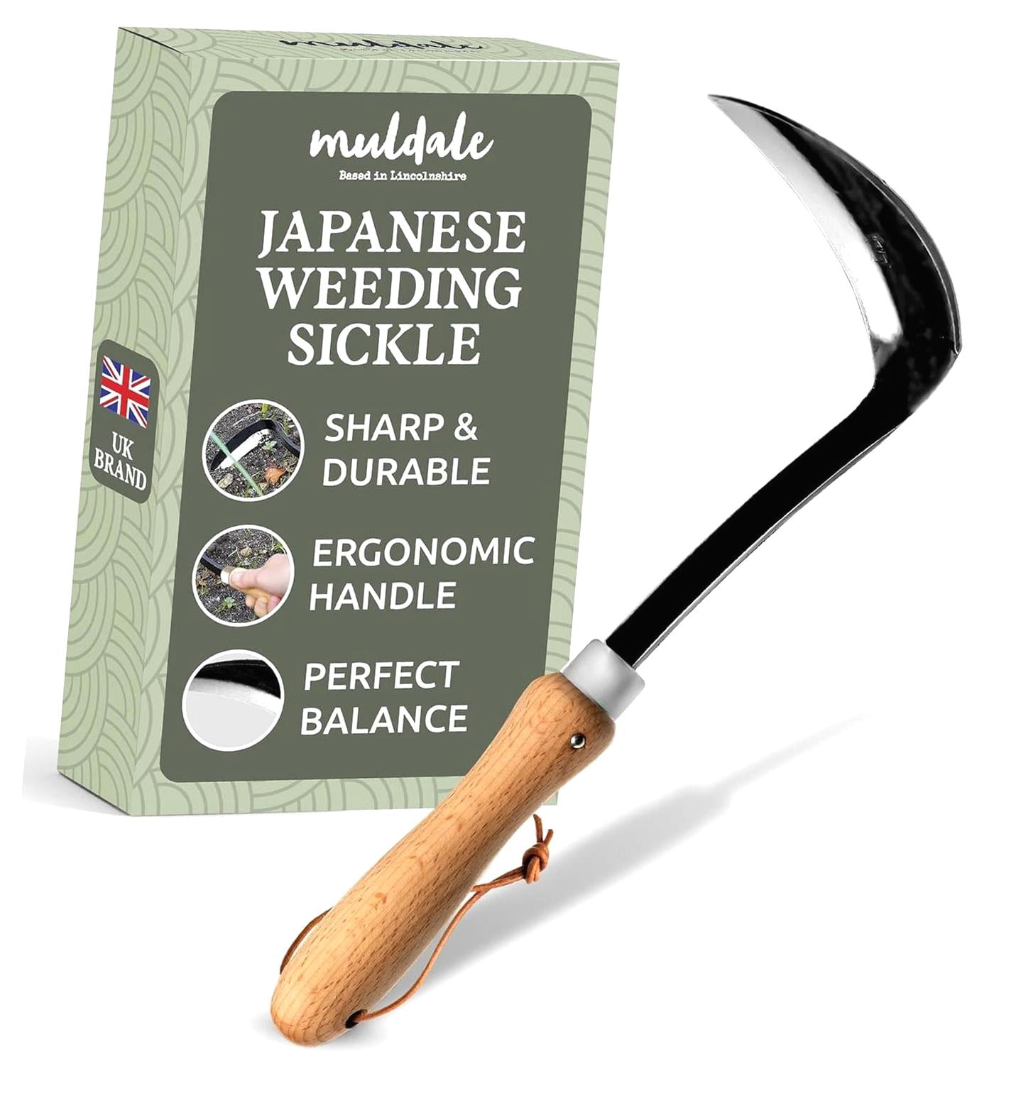 Fuliko Japanese Weeding Sickle Featuring a Wooden Ergonomic Handle ...