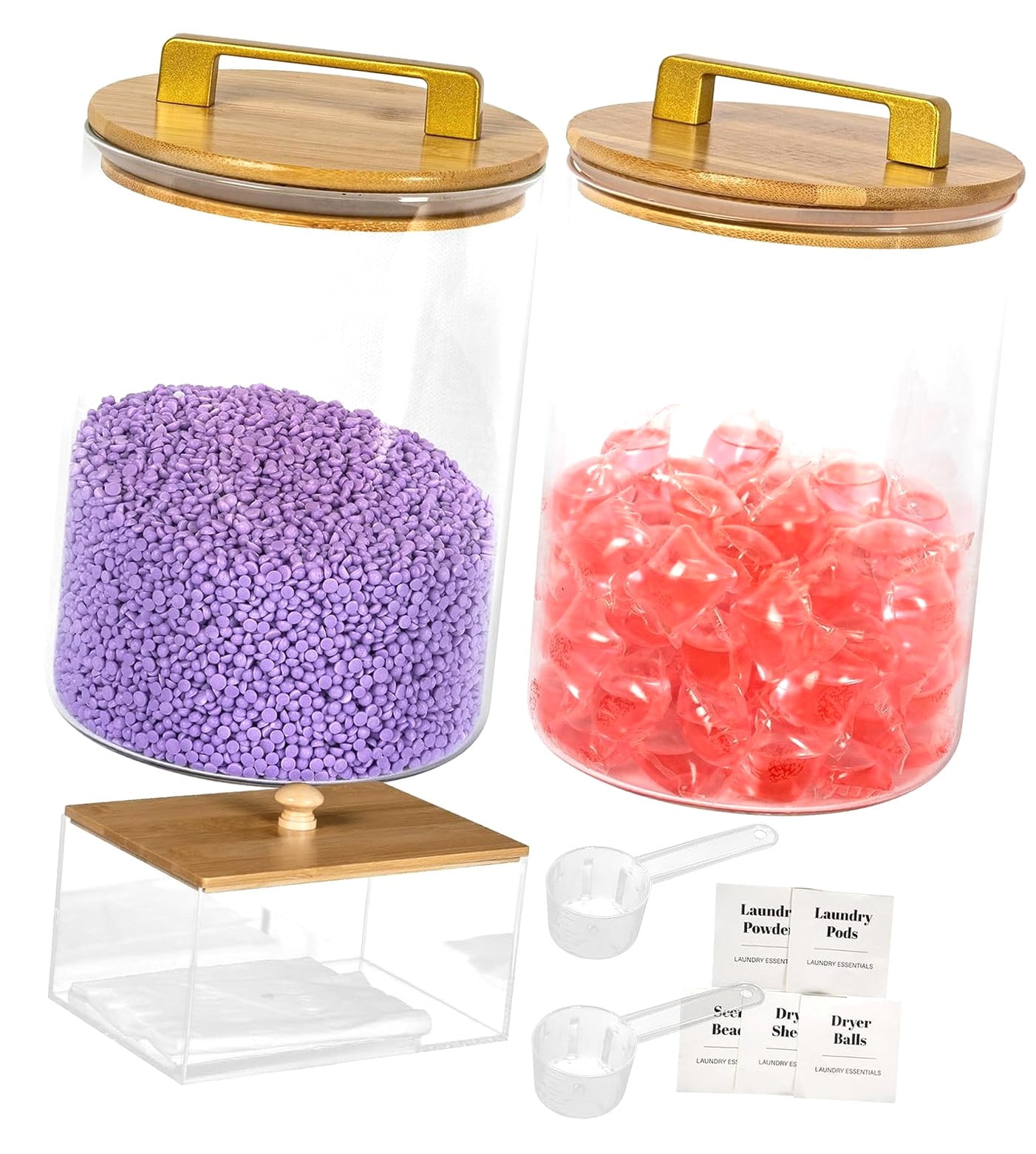 Fuliko Jars For Laundry Room Organization and Storage, 2 Pack -0.9 ...