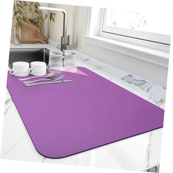 Fuliko Kitchen Dish Drying Mat, Rubber-Backed Drainer Mat with Stain ...