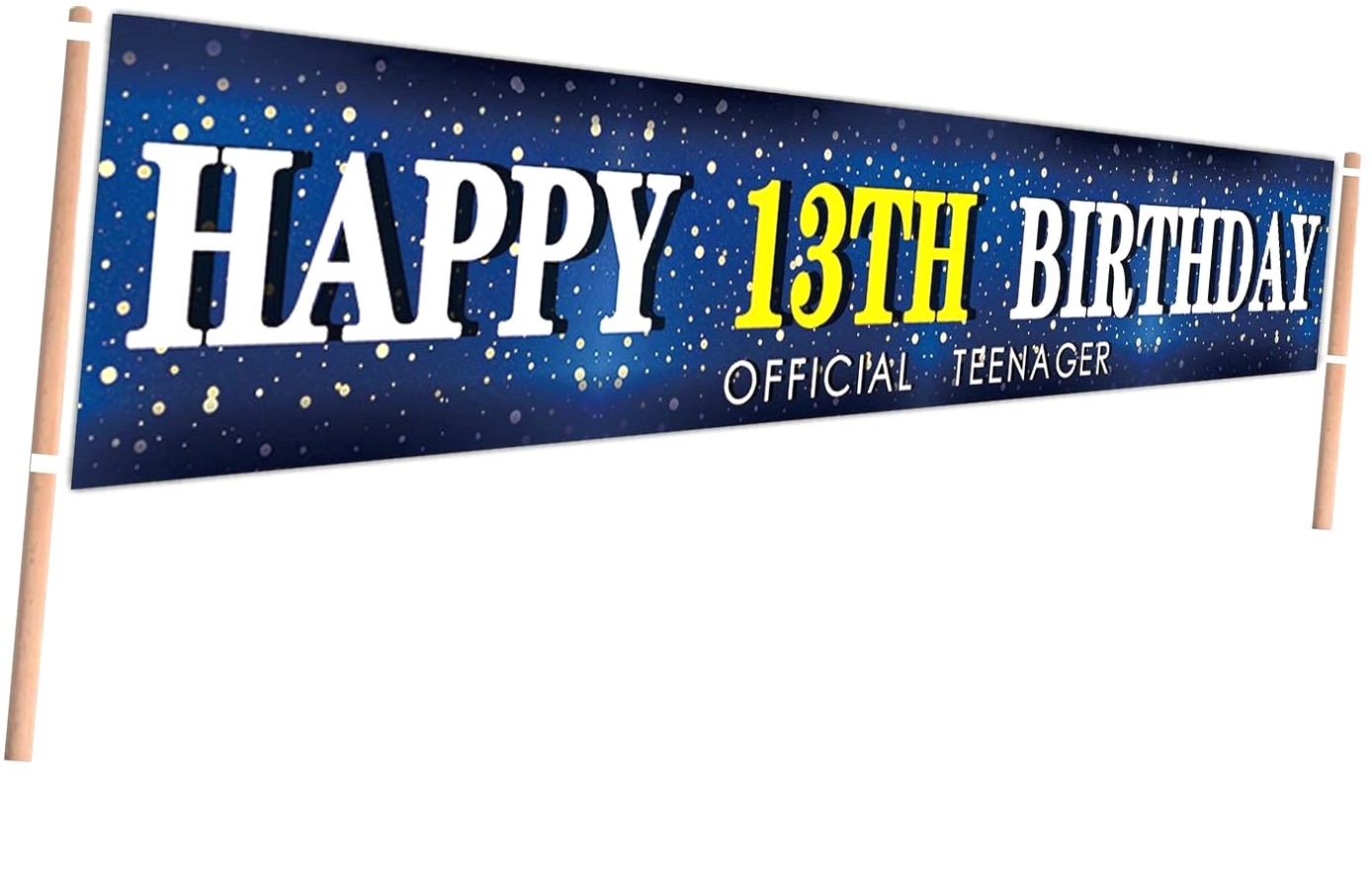 Fuliko Large Blue Happy 13th Birthday Banner, Big Teenager Sign, 13th ...