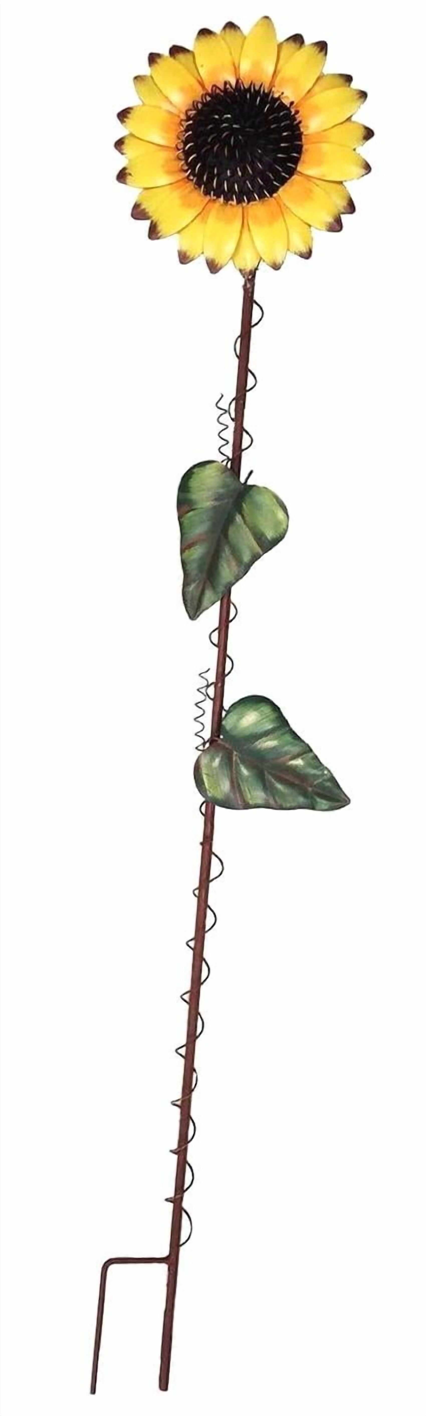 Fuliko Large Metal Sunflower Garden Stake, 39 Inches Tall, Decorative ...