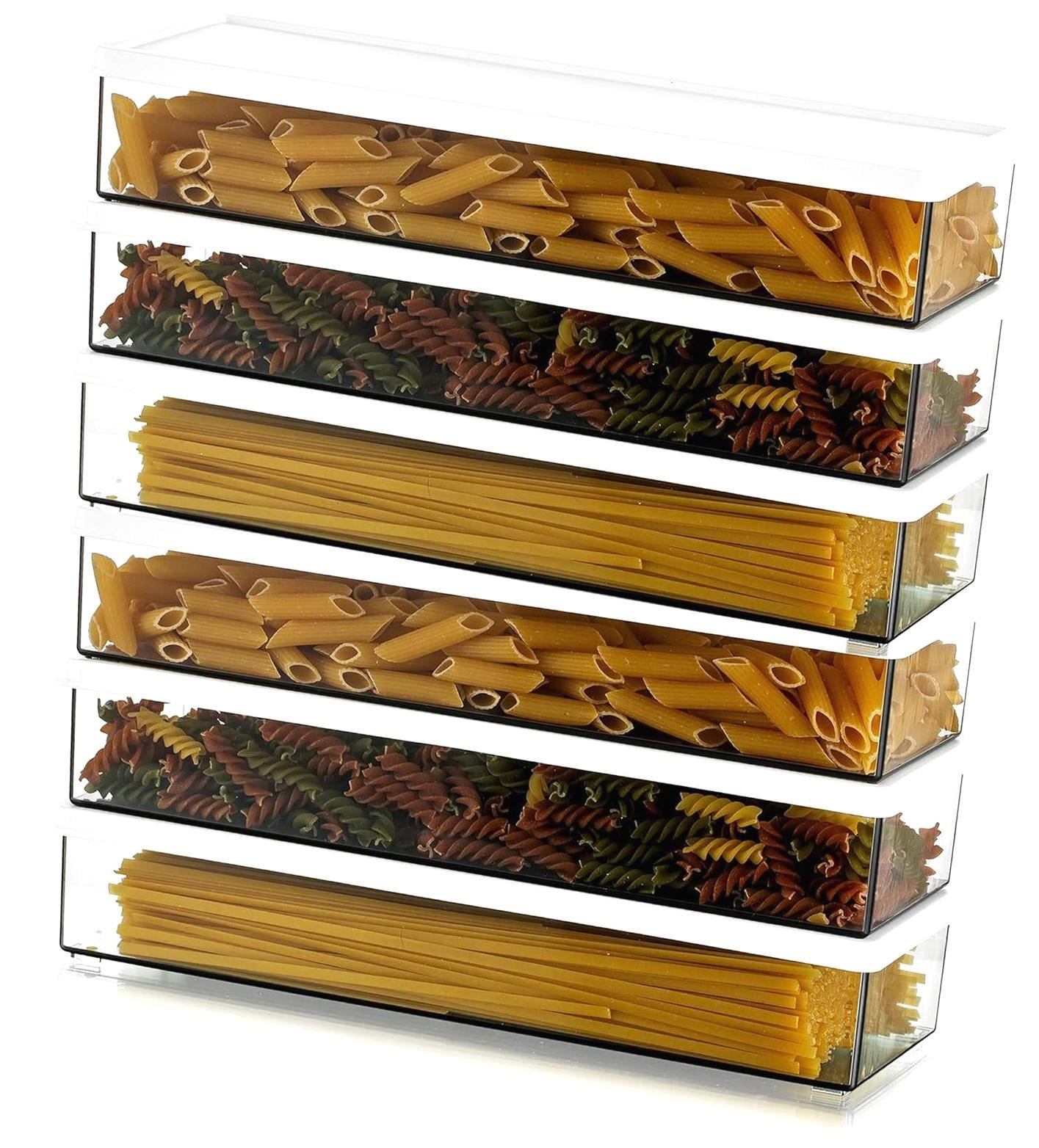 Fuliko Large Pasta Storage Containers, Clear Plastic Spaghetti & Noodle ...