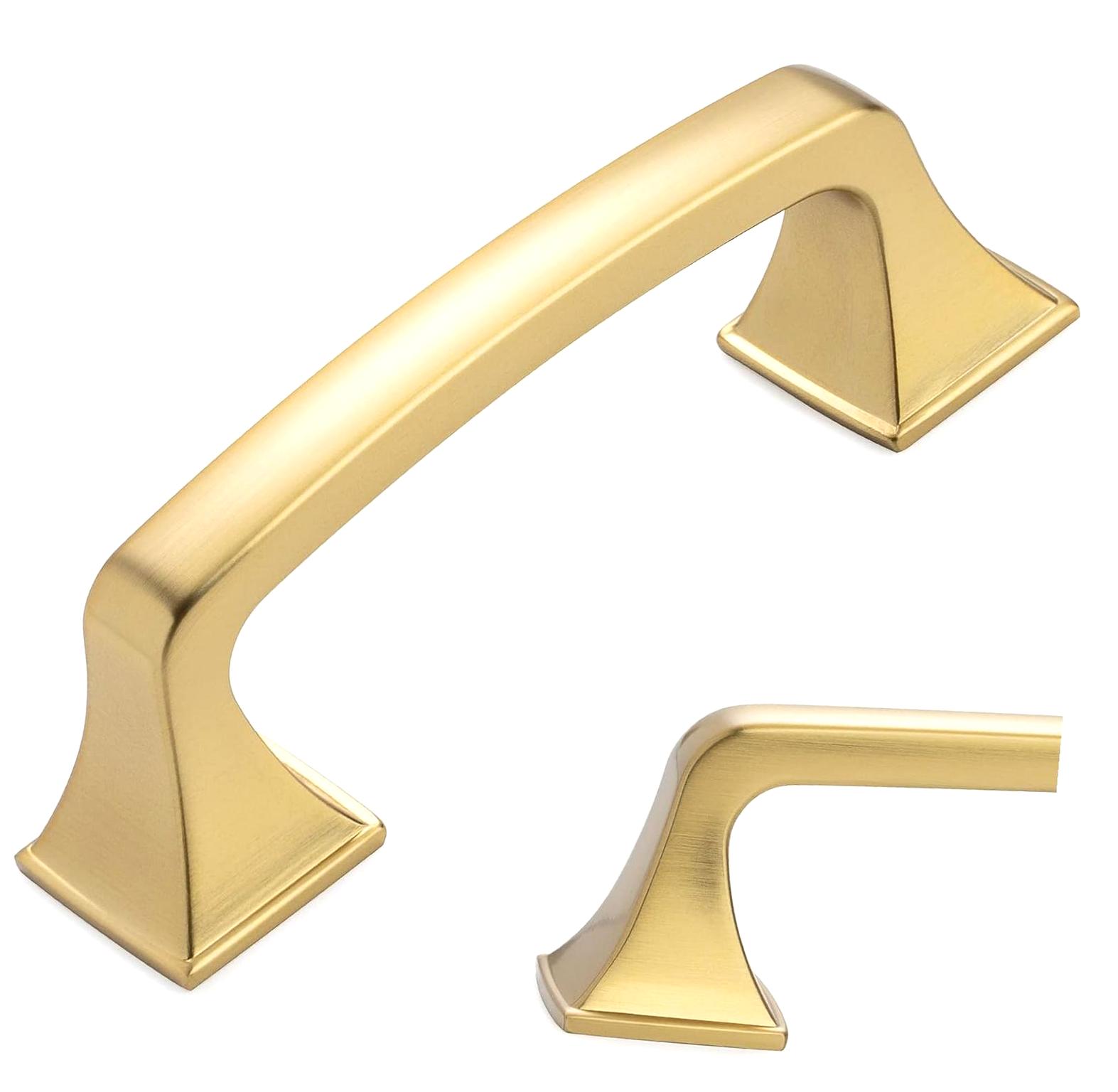 Fuliko Large Square Cabinet Arch Pulls in Brushed , 3 Inch/76mm Screw ...