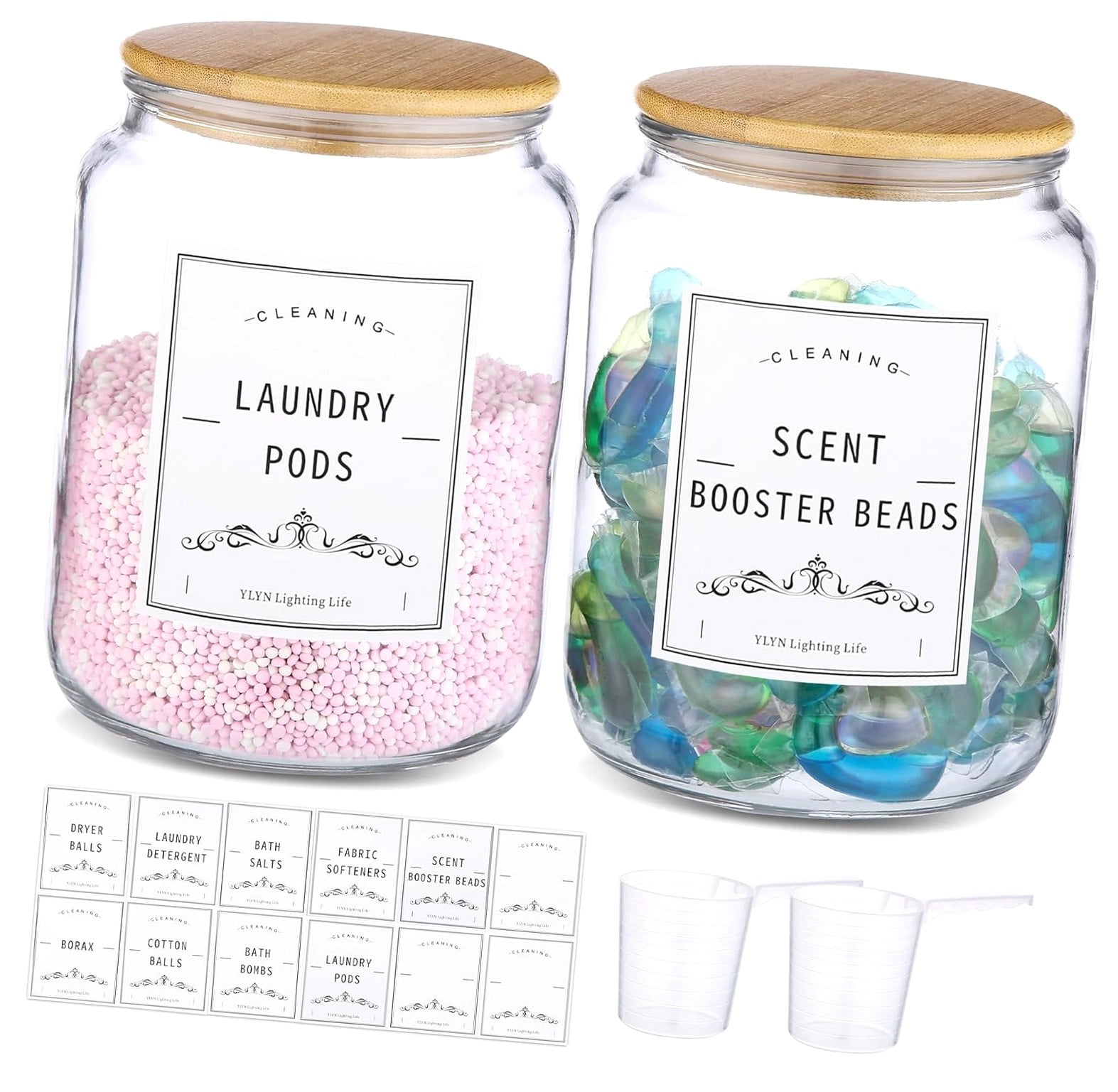 Fuliko Laundry Pods Container With , Jars for Laundry Room Organization ...