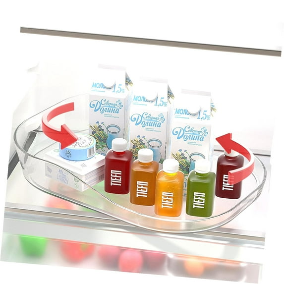 Fuliko Lazy Organizer for Cabinet Square Turntable Organizer 14.4" 10.8" Fridge Lazy Rotating ...