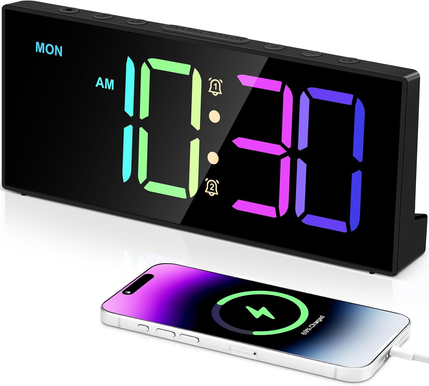 Fuliko Loud Alarm Clock for Heavy Sleepers, Clocks with Volume Control ...