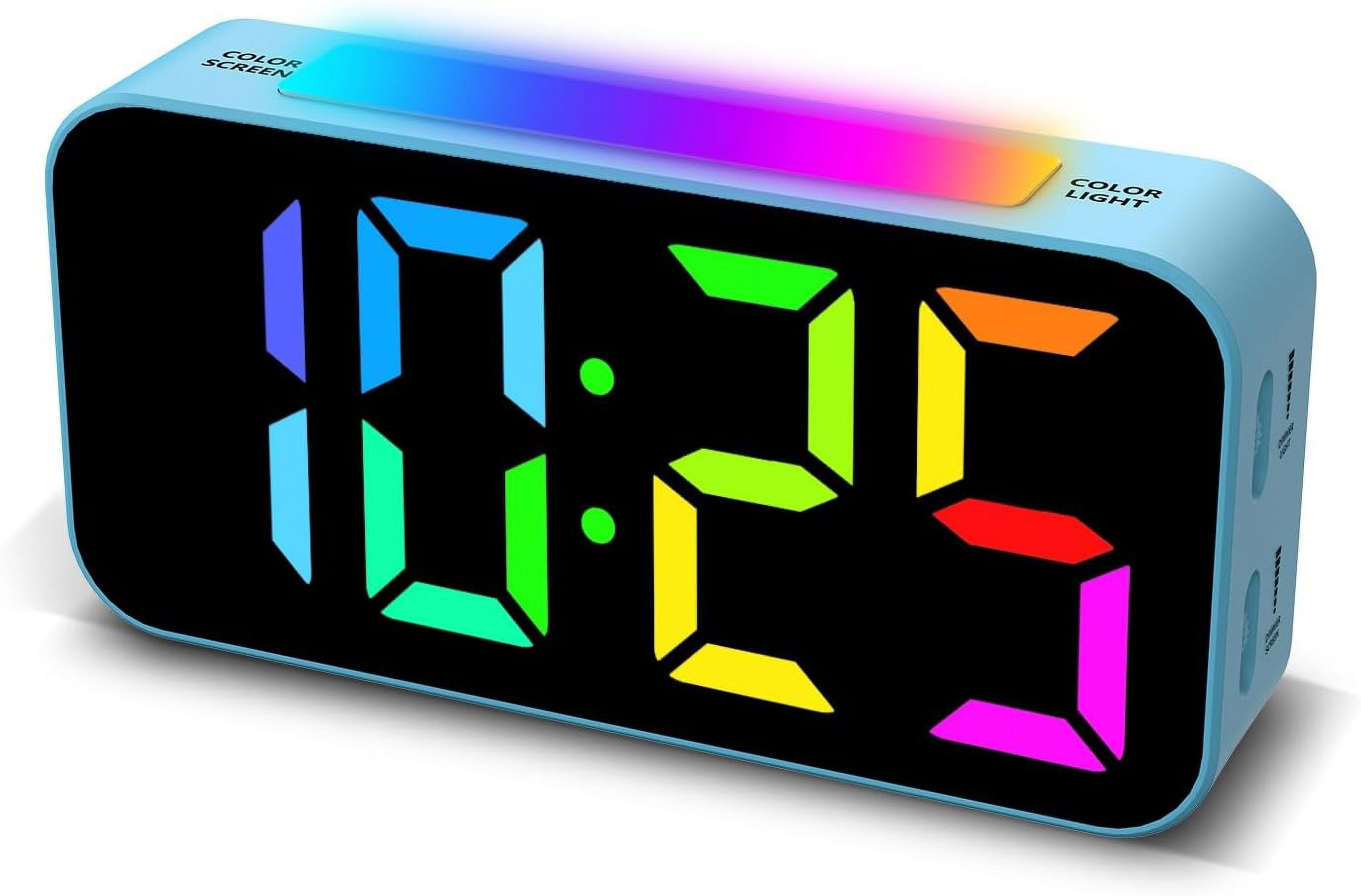Fuliko Loud Alarm Clocks for Bedrooms Heavy Sleepers, Clock with Night ...