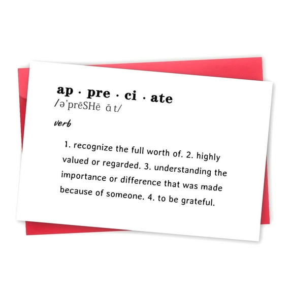 Fuliko Lovely Appreciate Definition for Him Her, Thank You Card for ...