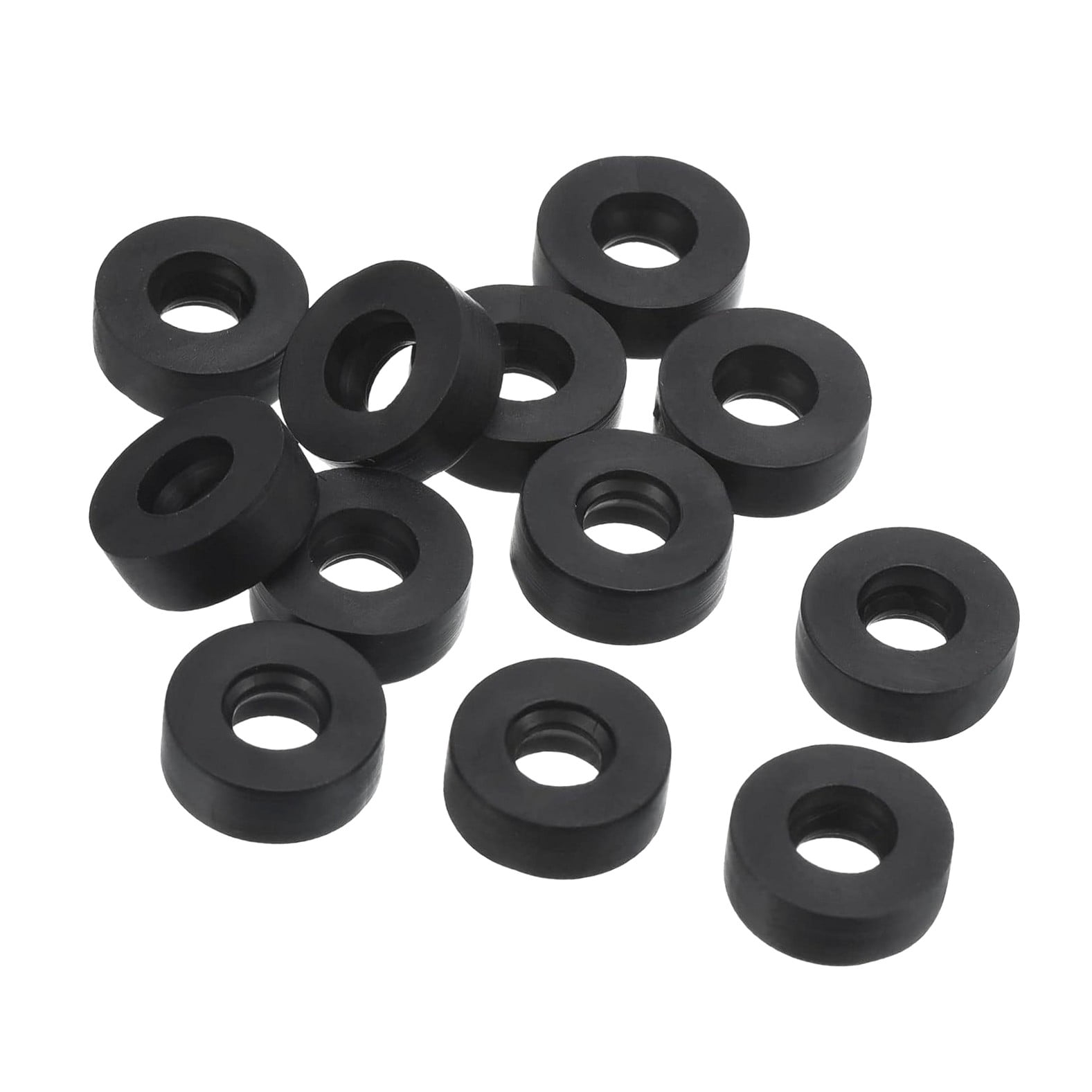 Fuliko M6 Rubber Flat Washer, 12 Pack 5mm ID 12mm OD 4.5mm Thick Spacer Gasket for Pipe Water ...
