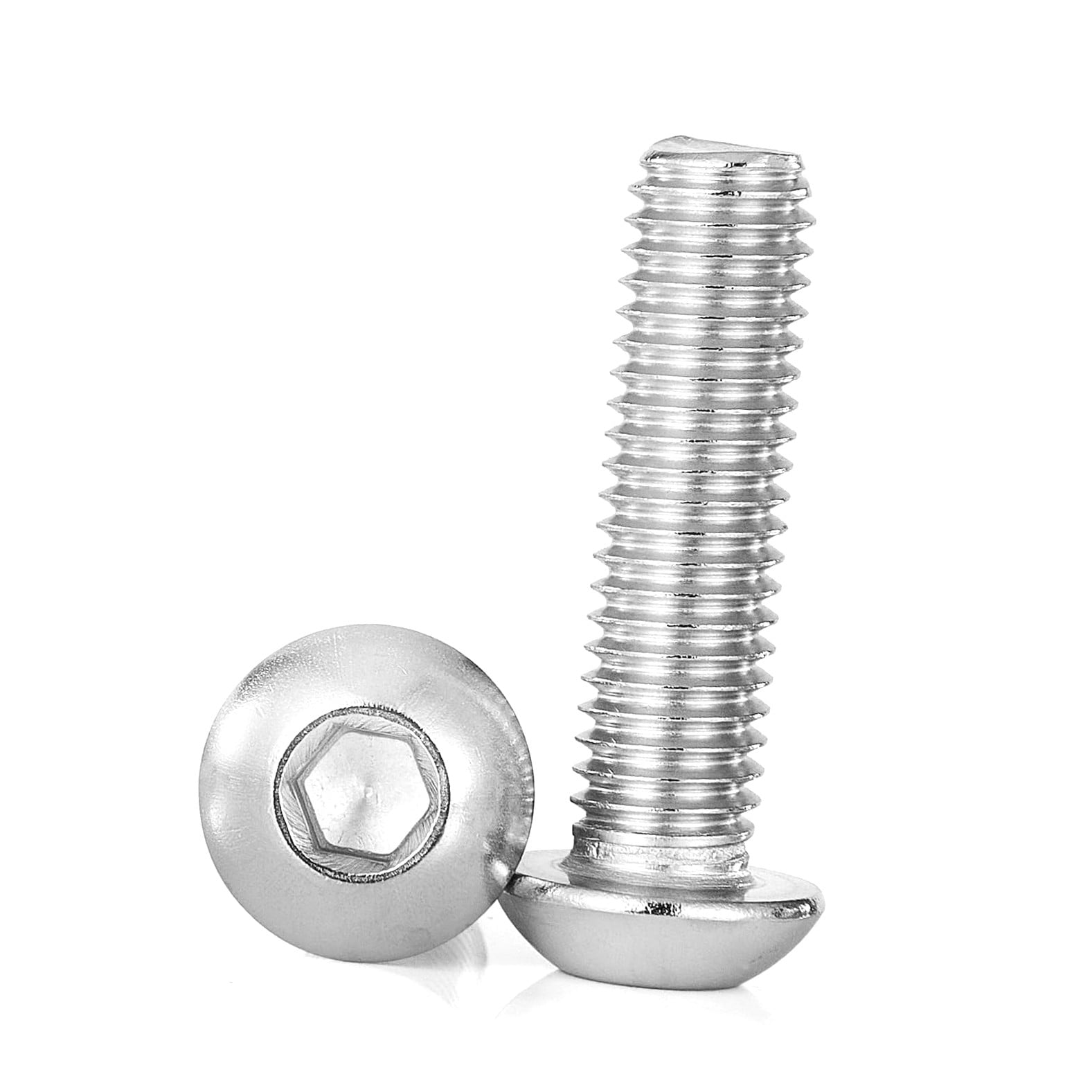 Fuliko M8-1. 50mm button cap screws bolts, steel 304, metric machine ...