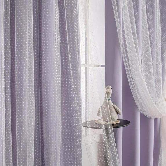 Fuliko MYSKY Lilac Curtains for Girls Bedroom Nursery Lavender Drapes ...