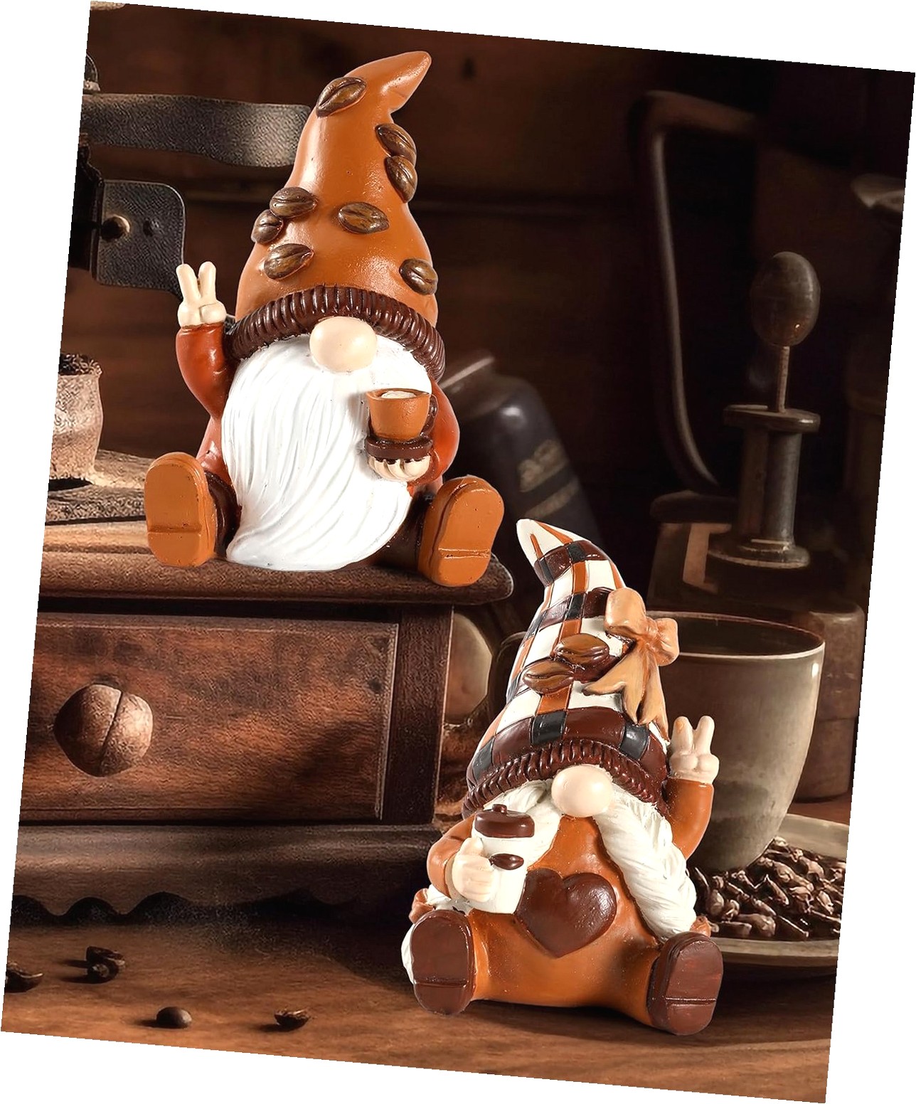 Fuliko Maillard Coffee Figurines Set Coffee Decor, Gnome Coffee Themed ...