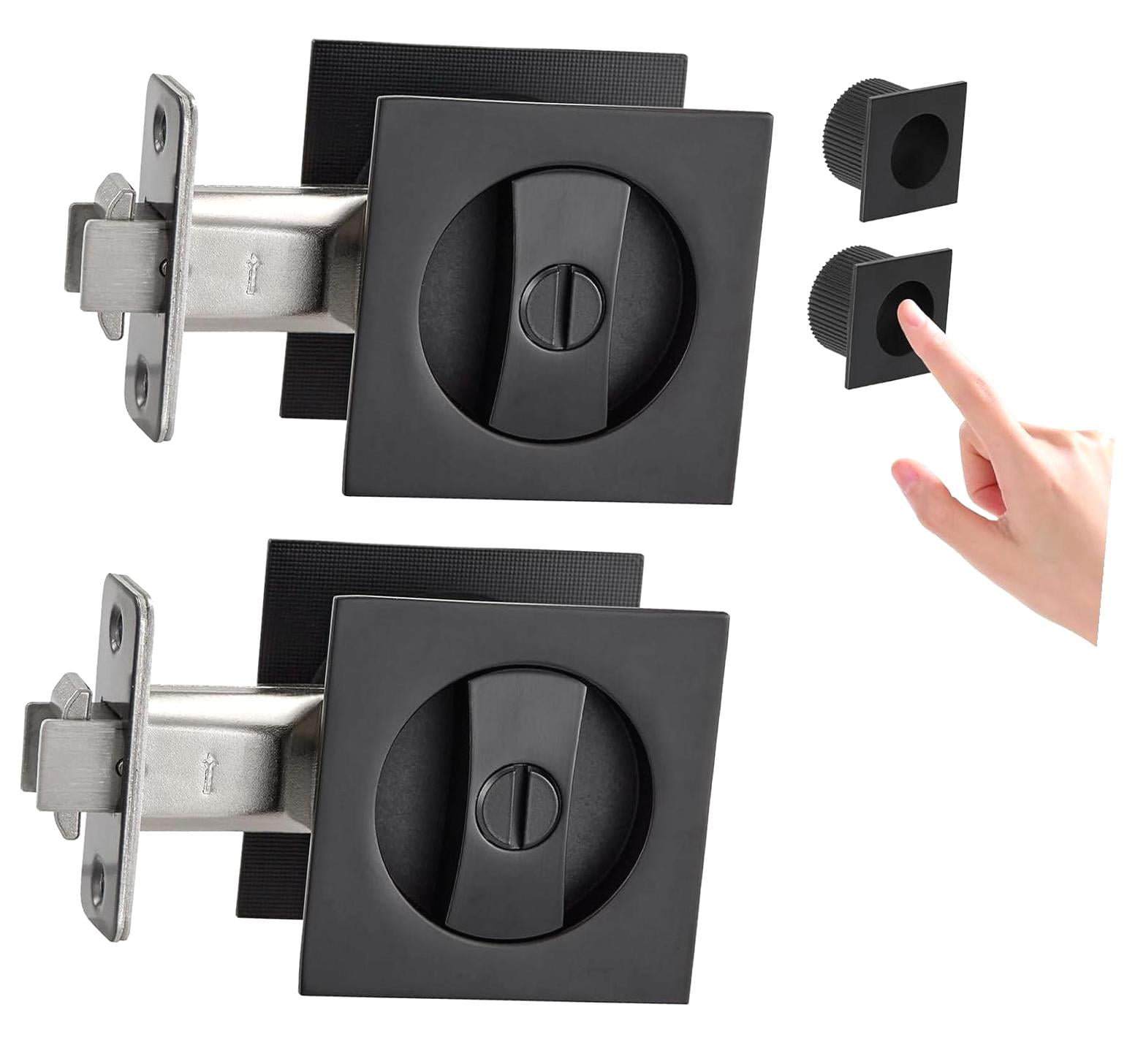 Fuliko Matte Pocket Door with Privacy Lock & - Design for Square Pocket ...