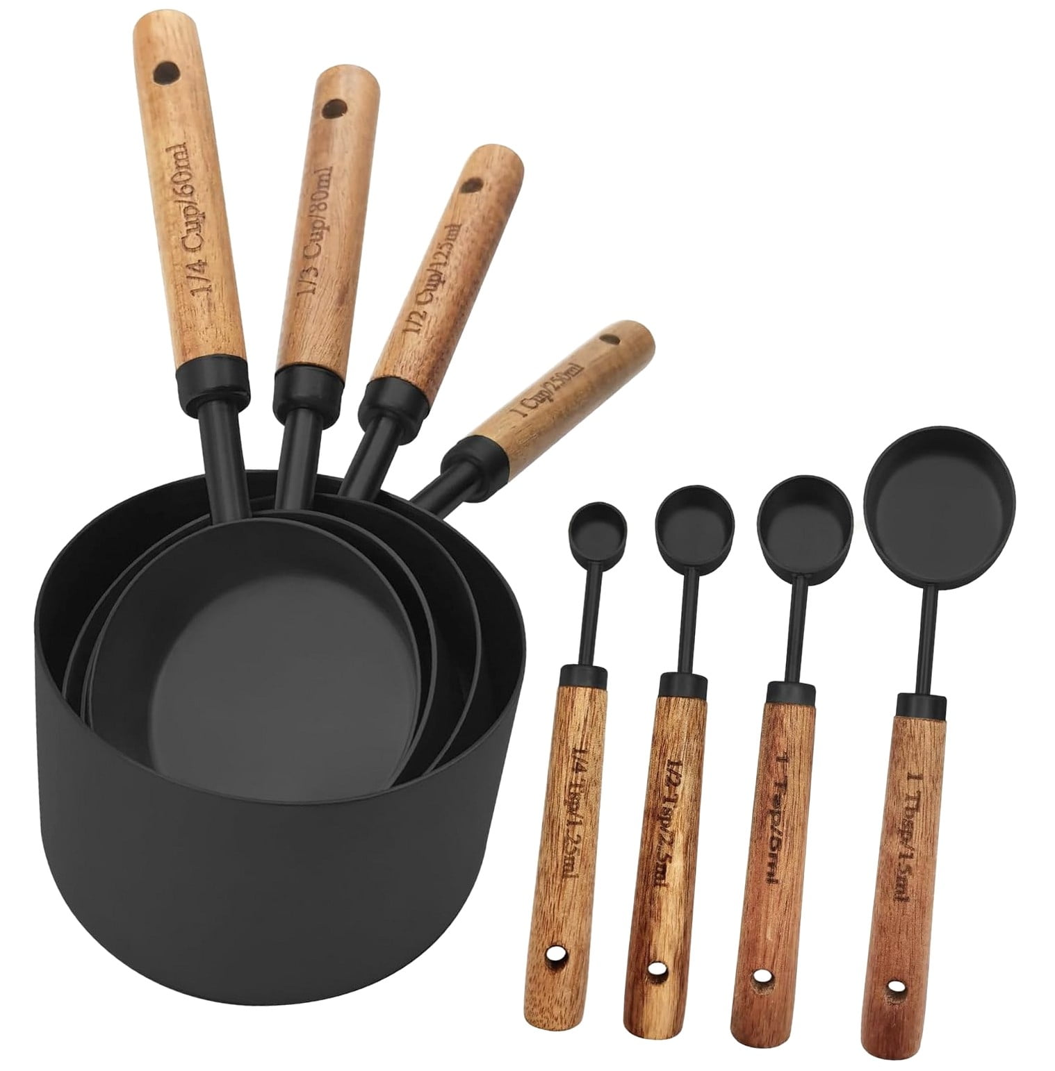 Fuliko Measuring Cups and Spoons Set, Steel Measuring Cup Set for ...