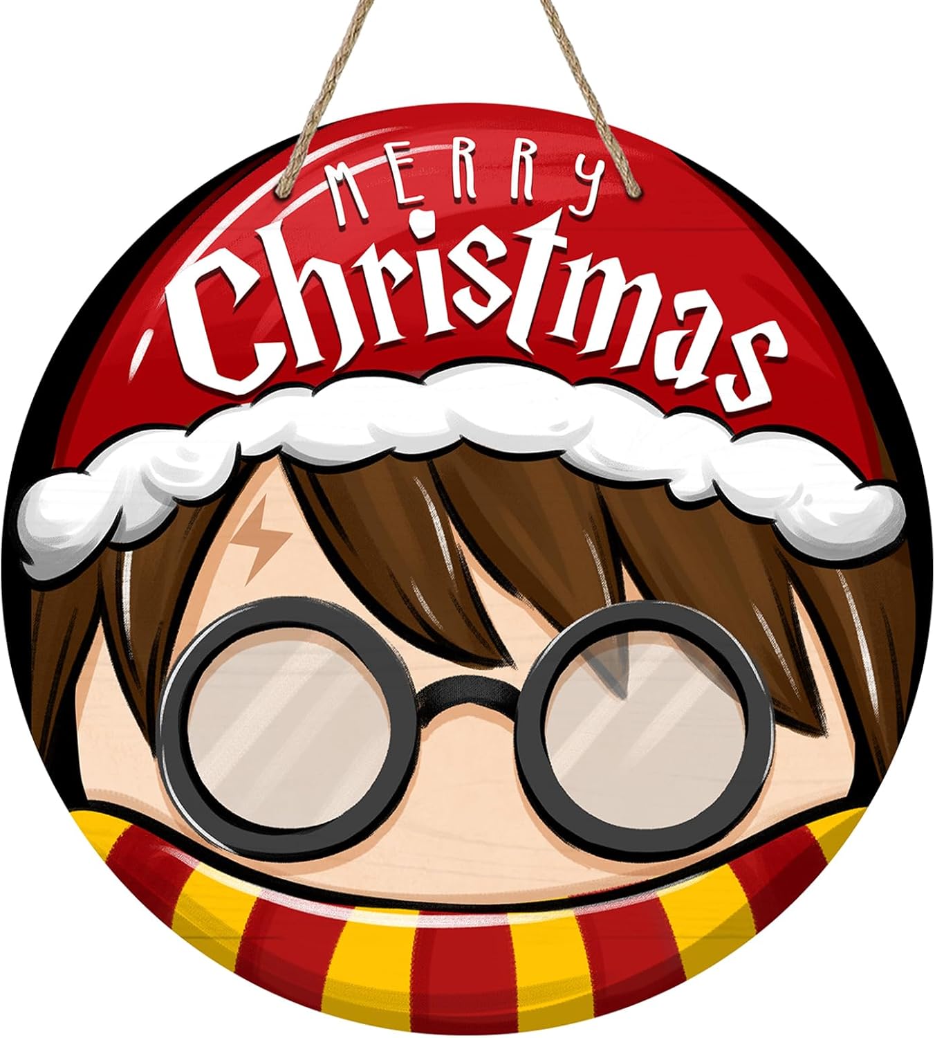 Fuliko Merry Christmas Magical Door Sign, Xmas Wizard Wood Door Hanger ...