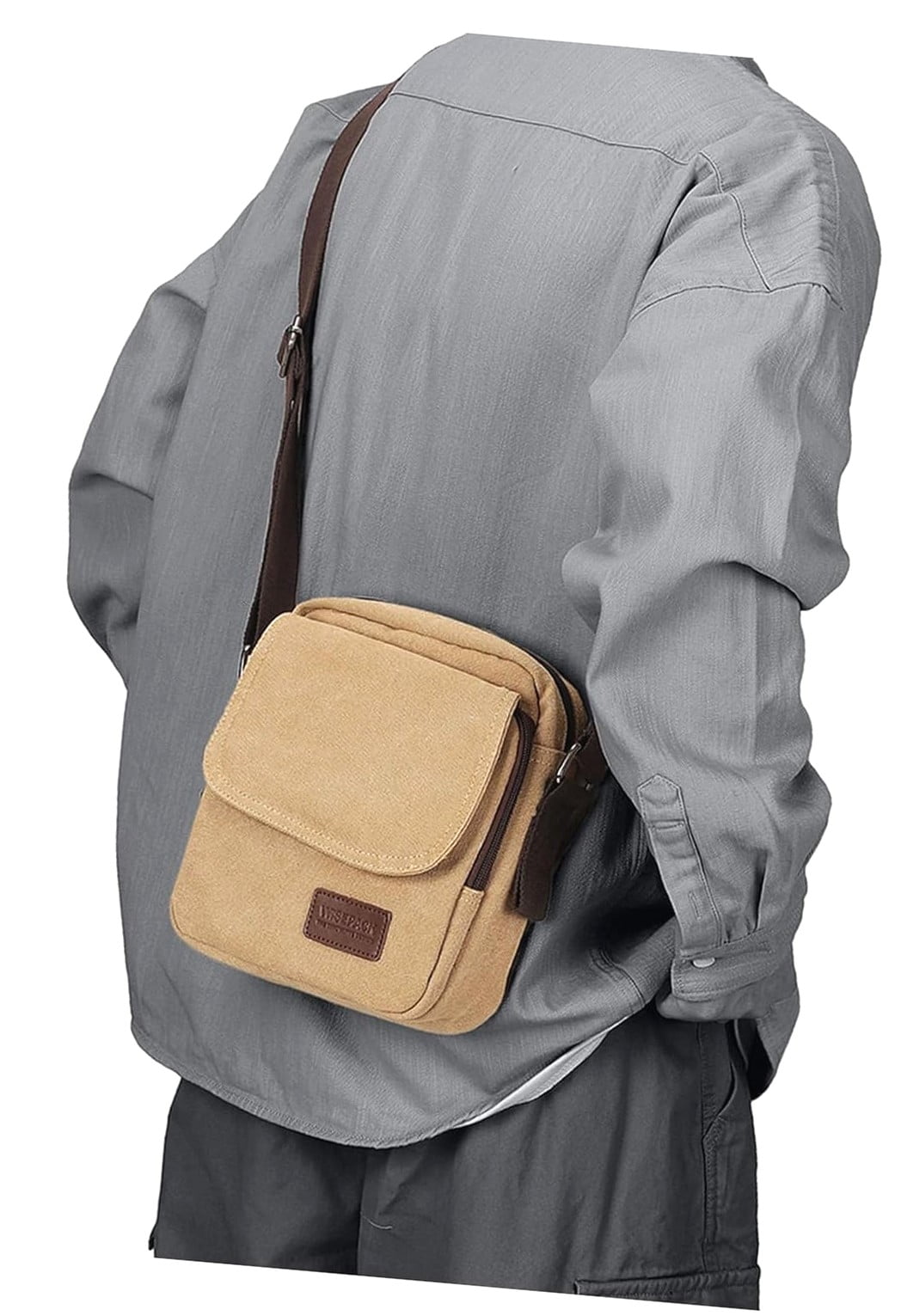 Fuliko Messenger Bag, Canvas Shoulder Satchel with Side Pockets for ...