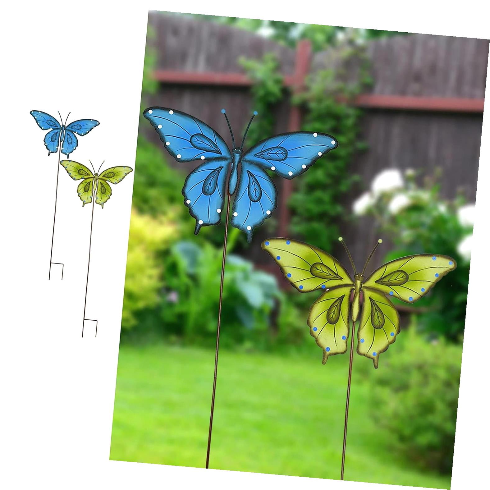 Fuliko Metal Garden Stakes Spring Lawn Art Ornamental Plant Stakes for ...