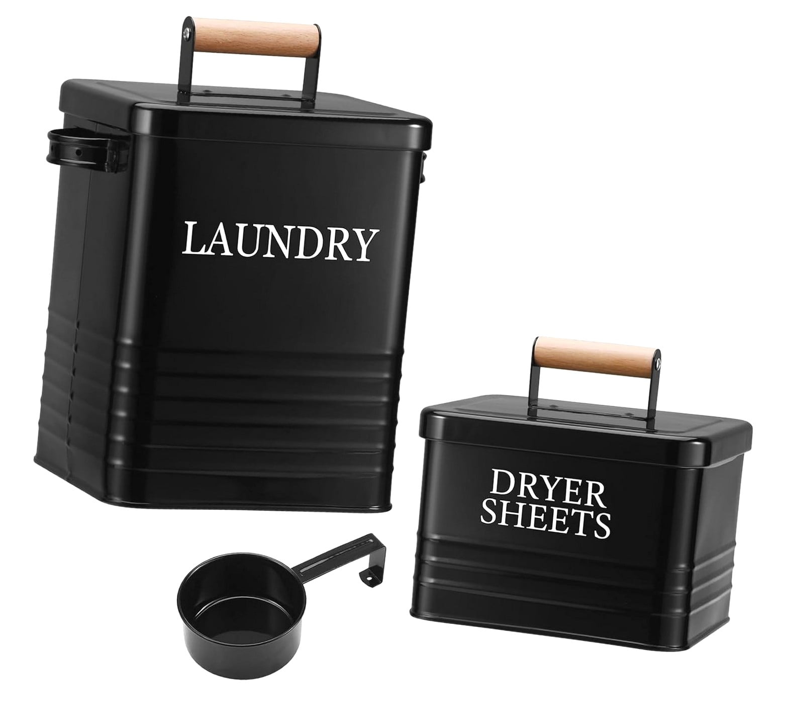 Fuliko Metal Laundry Powder Container with Dryer Sheet Holder Farmhouse ...