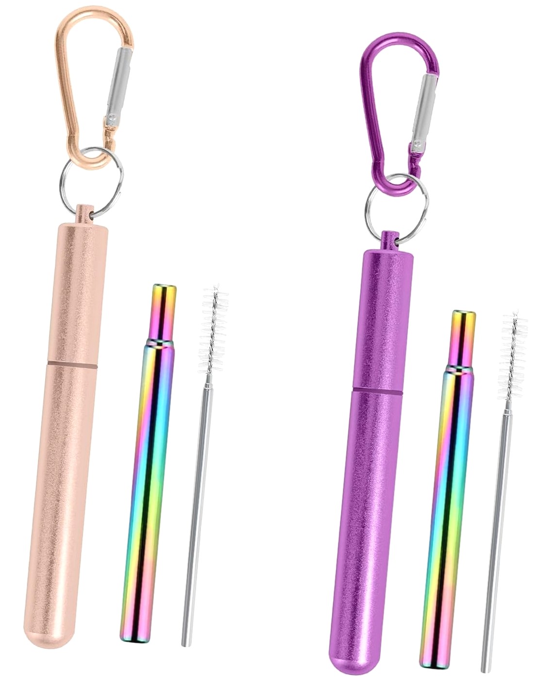 Fuliko Metal Straws, Straws with 1 Aluminum Case, 1 Cleaning , and 1 ...