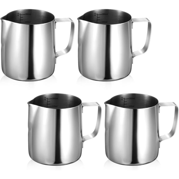 Fuliko Milk Frothing Pitcher, 12 Ounce Steel Steamer Cup Steaming ...